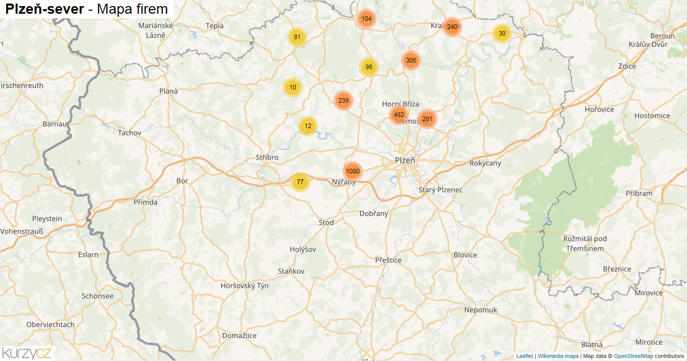 Plzeň-sever - mapy | Kurzy.cz
